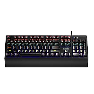 E-YOOSO Mechanical Keyboard, Mechanical Gaming Keyboard with Red Switches, 104 Keys, Wired Keyboard Mechanical with Rainbow Backlit & RGB LED Side Light, Linear Keyboard for Windows, Gaming, PC