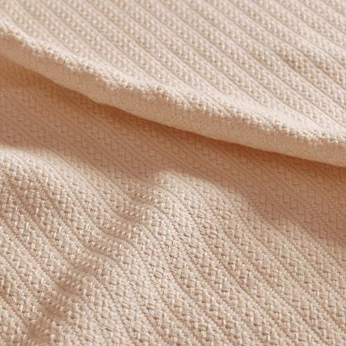 Madison Park Liquid Cotton Luxury Blanket Premium Soft Cozy 100% Ring Spun Cotton For Bed , Couch or Sofa, Twin, Blush