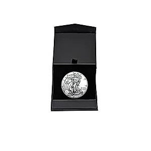 2015 - U.S. Silver Eagle in Plastic Air Tite in Magnet Close Black Gift Box - Gem Brilliant Uncirculated Dollar US Mint Uncirculated