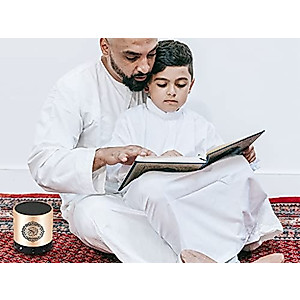 Ramadan Portable Digital Quran Speaker, Anlising Quran Speaker MP3 Player with Remote Control, Quran Translator, USB Rechargeable, 8GB FM Radio, Over 18 Reciters and 15 Translations Available(Gold)