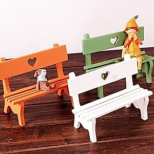 ifundom Miniature Wooden Bench Mini Wooden Bench Outdoor Wood Bench Miniature Furniture Couch Accessories Mini Bench Couch Sofa Wood Furniture Porch Chair Figurine Sofa Bench Miniature Chair