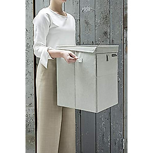 Brabantia - Stackble Laundry Box - Front and Top Opening - Space Efficient - Easy to Unload - Lightweight Grips - Large Opening for Dirty Clothes - Green - 35L