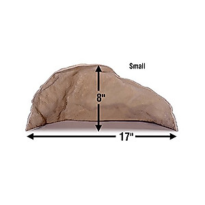 Outdoor Essentials Outdoor Faux Rock Cover - for Landscaping, Yard Décor, & Gardens - Water-Proof, Lightweight, Wind-Resistant, Grey, Small