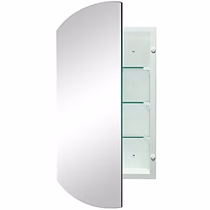 HESONTH Bathroom Medicine Cabinet, Frameless Mirror Cabinet, Recess or Surface Mounted Medicine Cabinet with Mirror, 22 x 30 inches Cabinet for Bathroom Living Room Toilet Kitchen