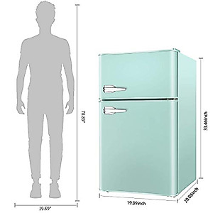 LHRIVER 3.2 Cubic Feet Compact Refrigerator with Freezer,Adjustable Mechanical Thermostat, Energy Saving, Compact Beverage Refrigerator with LED Use for Dorm, Apartment