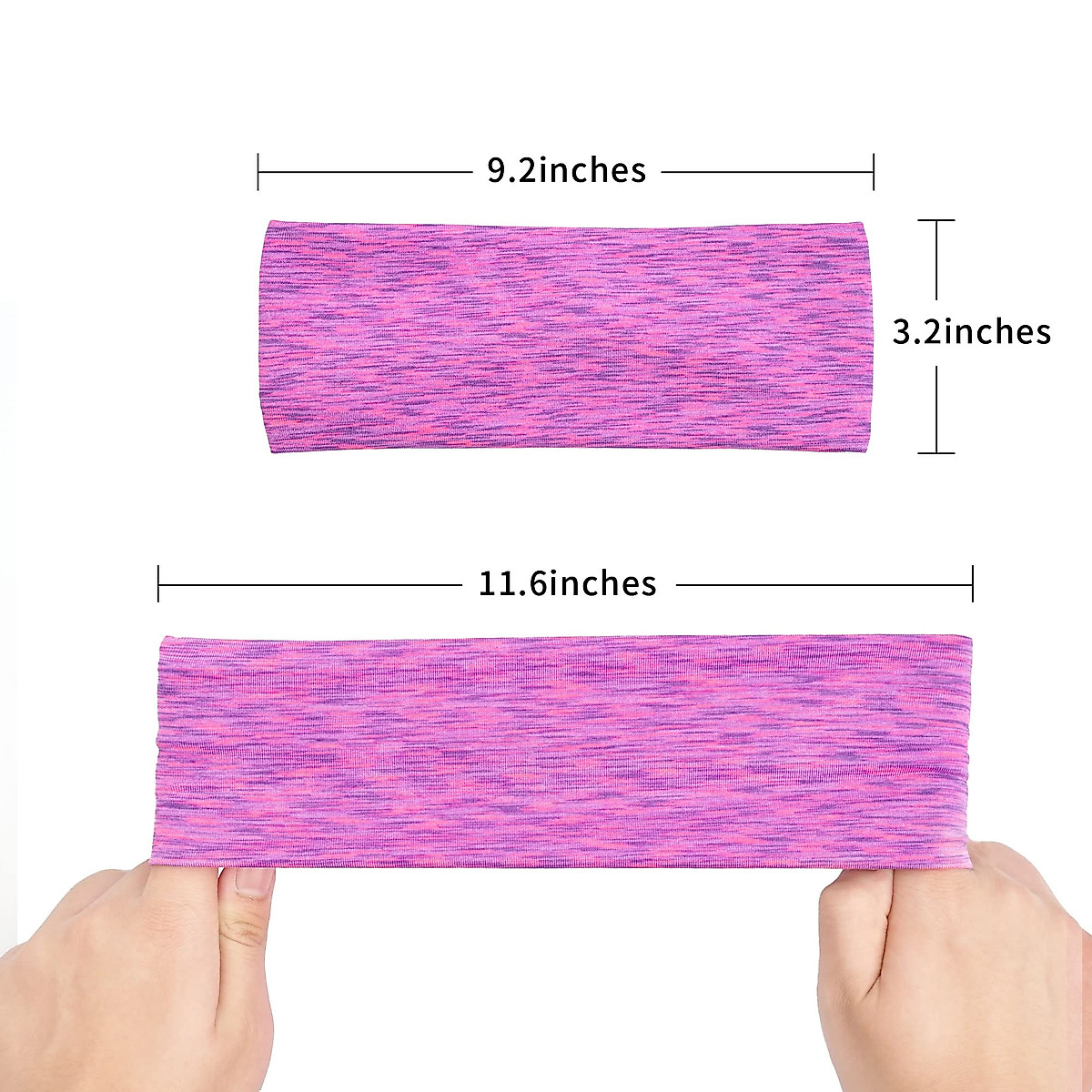 CÉLLOT 12 Colors Sweat Headbands Breathable Athletic Sweatbands Yoga Sports Headbands for Girls and Boys Soft Moisture Wicking Elastic Hairband for Girls and Teenagers Adults