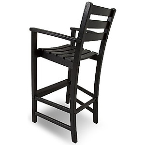 Trex Outdoor Furniture Monterey Bay Bar Arm Chair, Charcoal Black