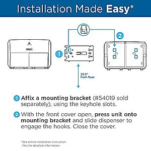 Compact 2-Roll Side-by-Side Dispenser and Coreless 2-Ply Recycled Toilet Paper Starter Kit by GP PRO (Georgia-Pacific), 1 Dispenser and 4 Rolls, 1 Kit per Case