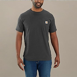 Carhartt Men's Force Relaxed Fit Midweight Short-Sleeve Pocket T-Shirt, Carbon Heather, Medium