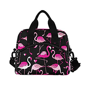 ALAZA Pink Flamingo Animal Insulated Lunch Box Reusable Cooler Bags with Shoulder Strap for Women Men Adults, 19-Can (12.5L)