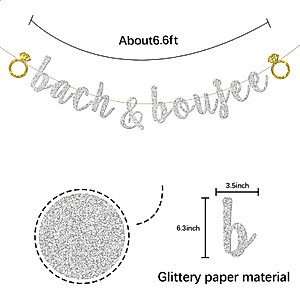 INNORU Bach & Boujee Banner, Bridal Shower, Engagement Party Decorations, Boujee Bride Banner, Wedding Bachelorette Party Decorations, Silver Glitter