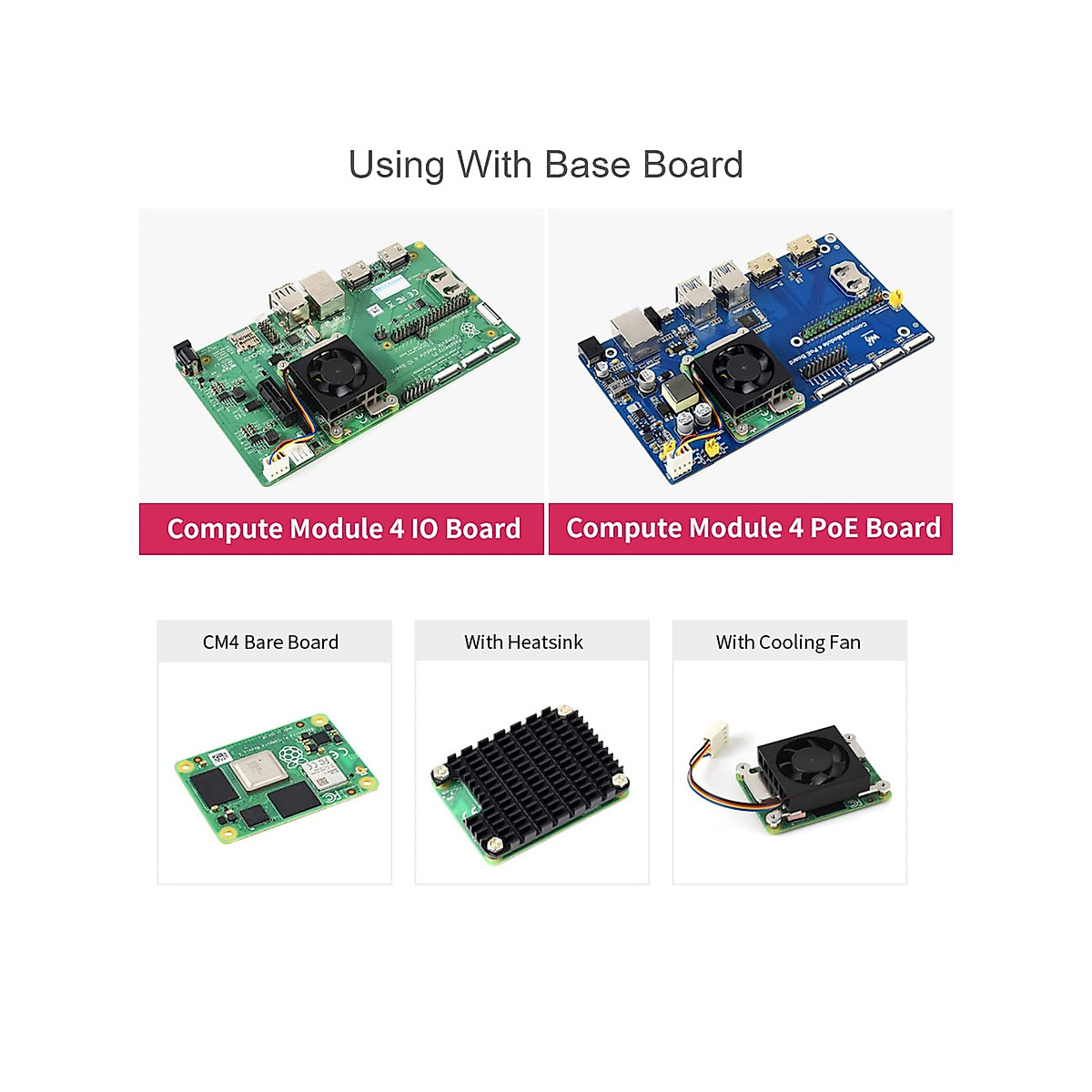 waveshare Dedicated All-in-One 3007 Cooling Fan for Raspberry Pi Compute Module 4 CM4, PWM Speed Adjustment,Low Noise, More Practical,with Thermal Tapes