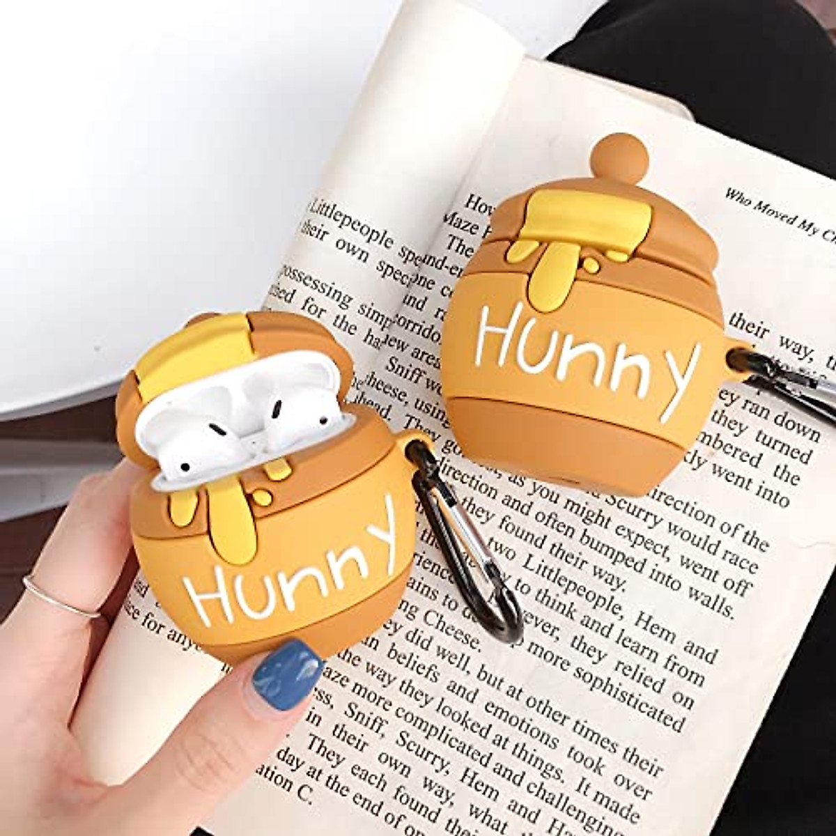 Cute Case Compatible with Apple AirPods Pro Cartoon Anime Cool Kawaii Food Cover Silicone Shell Anti-Fall Cases for New Apple AirPods 2019 for Men Women (AirPods Pro, Hunny)