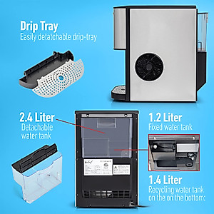 Deco Chef Self Dispensing Nugget Ice Maker Countertop, 46LB Per Day Automatic Chewable Ice, 1.8LB Per Hour