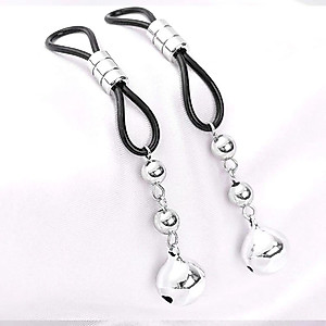 2PCS Nipple Rings for Women Adjustable Non piercing Nipple Noose Ring Bar Nipple Rings Adjustable Faux Body Piercing Jewelry Fake Nipple Piercing (SILVER)