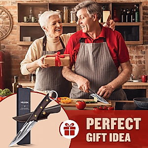 Huusk Knives from Japan, Boning Knife for Meat Cutting 5.5 Inch, Full Tang Deboning Knife, Small BBQ Brisket Meat Trimming knife with Sheath, Hand Forged Fish Fillet Knives for Meat, Fish, Poultry