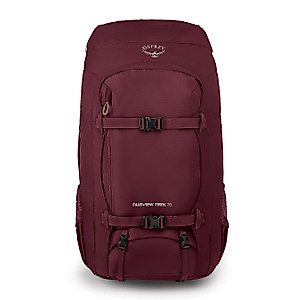 Osprey Fairview Trek 70L Women's Travel Backpack, Zircon Red