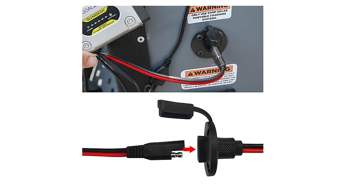 2 Pack SAE Power Socket Sidewall Port - Weatherproof SAE Connectors