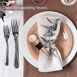 Rose Gold Silicone Wine Stopper - Wine Bottle Stopper with Pink Gemstone, Reusable Wine Corks, Wine Preserver Wine Saver Keep Wine Fresh, Wine Accessories Gifts for Wine Lovers, Wedding Favors, 2 Pack