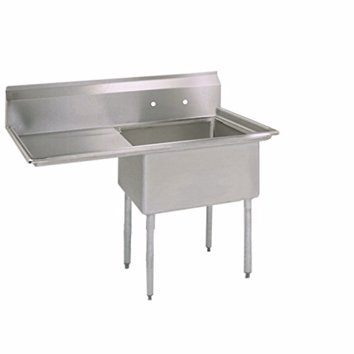 BK Resources Stainless Steel 1 Compartment Sink with Left Hand Drainboard, 38"W x 23-13/16"D