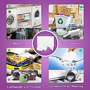 Zimwin Laundry Detergent Sheets, 80 Sheets Lavender Scent Laundry Soap Sheets - Eco-Friendly Hypoallergenic Liquidless Washing Supplies for Dorm Travel Camping - 80 Loads