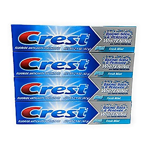 Crest Baking Soda Peroxide Whitening Tartar Toothpaste, 2.9 Oz, Fresh Mint, Pack of 4