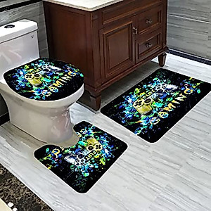 kodhyvj 4 PCS Gaming Bathroom Sets for Boys Game Shower Curtain Set with Curtain,Rug,Toilet Cover and U Shaped Mat Video Gamer Bathroom Decor with 12 Hooks
