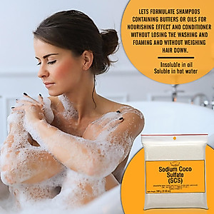 Artekas Innovation Sodium Coco SULFATE (SCS) - Fine Granules - Anionic, Foaming Surfactant - for Homemade Solid Shampoo Bars, Soap, Foamy, Bubbly Products, Hair, Body - 100 g | 3.53 Oz