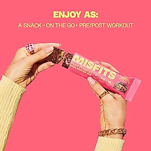 Misfits Vegan Protein Bar, Best Sellers Variety Pack, Plant Based Protein Bars, High Protein Snacks with 15g Per Bar, Low Sugar, Low Carb, High Fiber, Non GMO, 4 Flavor 12 Pack, 1.8oz Bars - Soft Protein Snack & Breakfast Bars