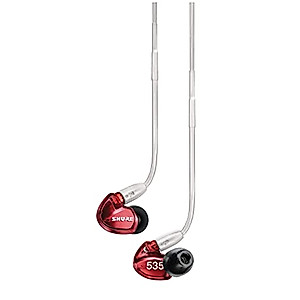 Shure SE535LTD Professional Wired Sound Isolating Earbuds, High Definition Sound + Natural Bass, Three Drivers, Secure in-Ear Fit, Detachable Cable, Durable Quality - Red