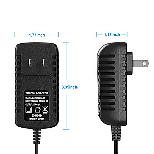 TMEZON 12 Volt 2A Power Adapter Supply AC to DC 2.1mm X 5.5mm Plug 12v 2 Amp Wall Plug Extra Long 8 Foot Cord LED Strip Module Light