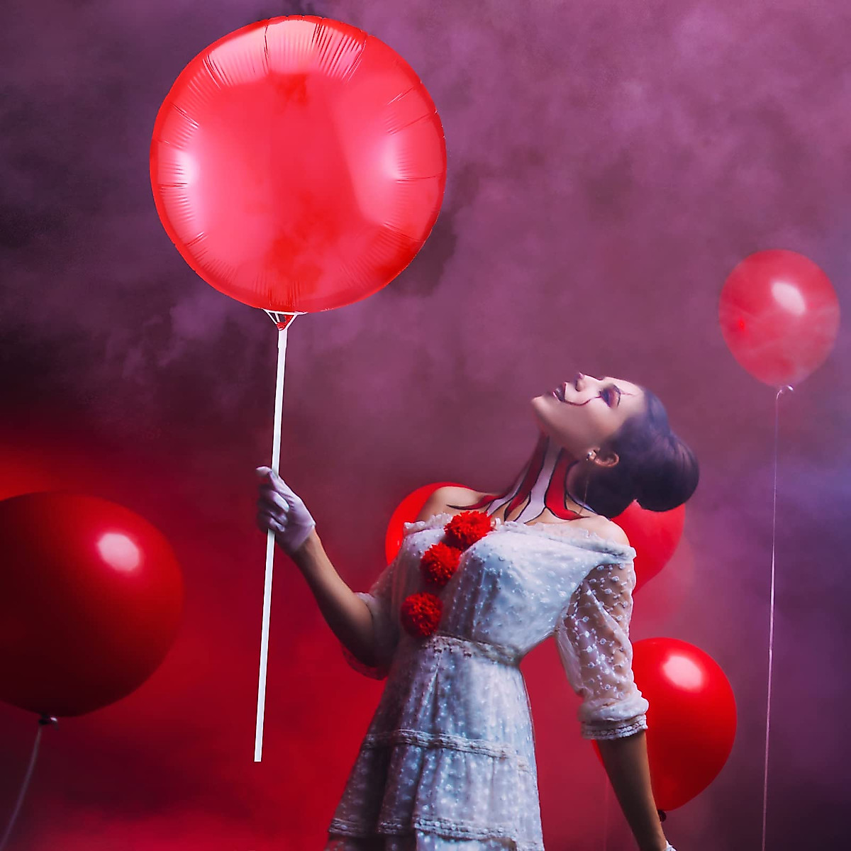 Halloween Decoration Includes 5 Pack Reusable Balloon Kit with Removable Clip and Pole Halloween Prop Halloween Decoration for Halloween Display