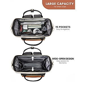 LOVEVOOK Laptop Backpack for Women 15.6 Inch Travel School College Backpack Nurse Teacher Work Bags Computer Backpack Casual Daypack Purse, Black