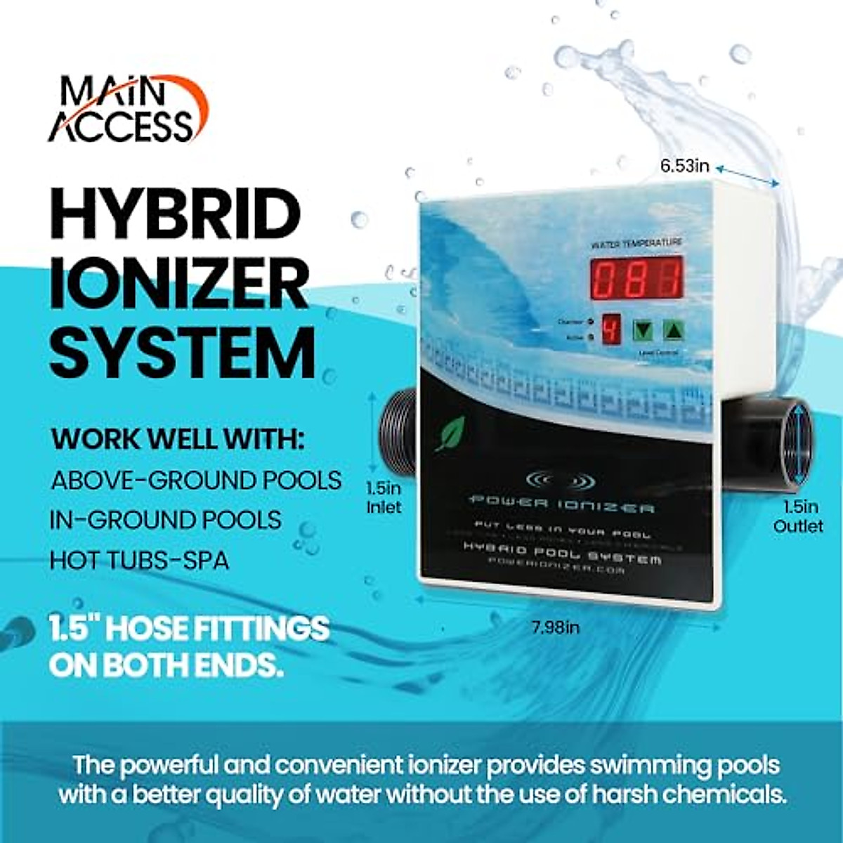 Main Access Power Ionizer System Pool Treatment System