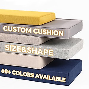 ROFIELTY Custom Bench Cushion, Durable Indoor/Outdoor Bench Seat Cushion, Patio Furniture Bench Cushion, 90+ Colors to Choose from, Suitable for A Variety of Scenarios (Custom Size)