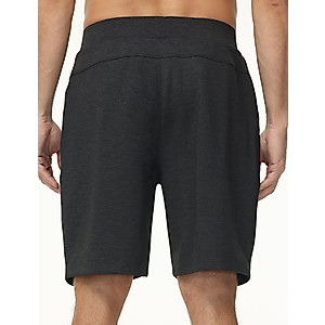 THE GYM PEOPLE Men's Workout Shorts Drawstring Athletic Loose Fit Lounge Sweat Shorts with Pockets Dark Heather Grey