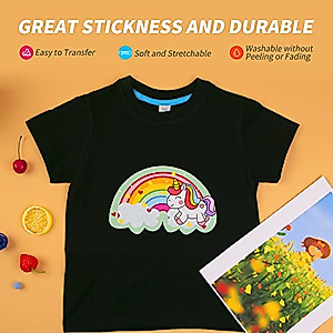 HTVRONT Heat Transfer Paper for Dark Fabric - 10 Sheets 8.5"x11" Printable Heat Transfer Vinyl for Inkjet Printer - Wash Durable Iron on Transfer Paper