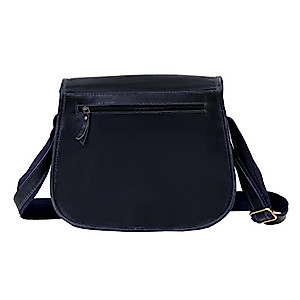 Ruzioon Leather Crossbody Purse Women Shoulder Bag Satchel Ladies Travel Purse Genuine Leather (vintage dark blue)