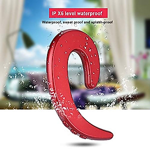 Ciglow Bluetooth Headphone, Wireless Hands Free Ear Hook Headset Painless Bone Conduction Earphone Waterproof Ergonomic Design Headset(red)