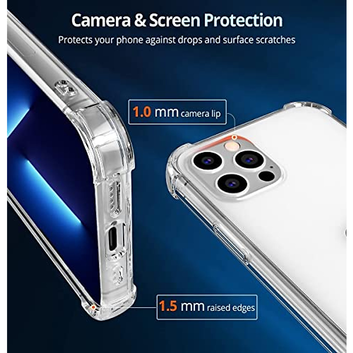 Orase Ultra Clear Cases Designed for iPhone 12 Case & iPhone 12 Pro Case [Non-Yellowing] Protective Slim Phone Case with Shockproof Air Bags, 2020 (Crystal Clear)
