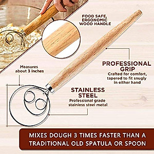 Bread Proofing Basket Set Of 2 Round and Oval, Banneton Proofing Basket + Danish Dough Whisk + Bread Scoring Lame + Stainless Steel Dough Scraper + Flexible Dough Scraper, Sourdough Tools Kit
