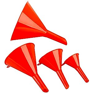 Performance Tool 1144 4-Piece Funnel, Plastic ORANGE