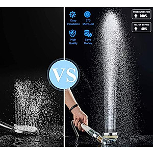 PRUGNA Vitamin C Filter Shower Head with Hose and Shower Arm Bracket, High Pressure & Water Saving Handheld Shower, Filter Showerhead with Citrus Smell for Repair Dry Skin and Hair Loss