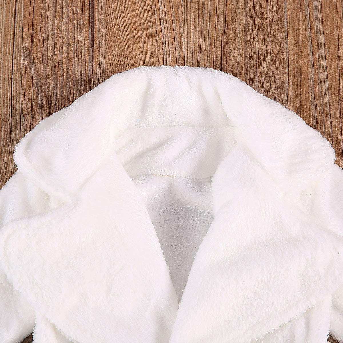 Qiylii Unisex Baby Plush Bathrobe Plain Kimono Gown Newborn Toddler Girls Boys Towel Robe Nightwear Clothes (White, 12-24 Months)
