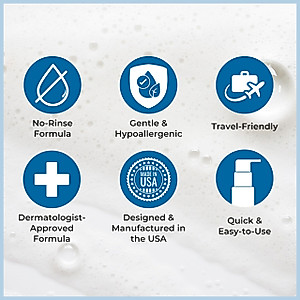 Nurture Rinse Free Waterless Foaming Cleanser | Women, Camping, Elderly & Hospital Care | Waterless Shower & Bath Wash w/Aloe for Sensitive Dry Skin