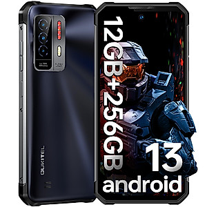 OUKITEL WP27 Rugged Outdoor Smartphone Android 13-24GB RAM+256GB ROM,6.8“FHD+ Display,8500mAh Battery with 33W Fast Charging,64MP+16MP+20MP Night Vision Camera,IP68 Waterproof Phone (Navy Black)