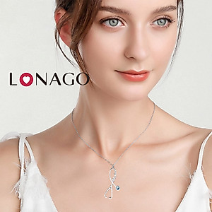 LONAGO Stethoscope Necklace Personalized Custom Name Stethoscope Pendant Necklace Nursing Gift for Nurse Doctor Graduation Nurse Day