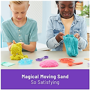 Kinetic Sand, Ultimate Sandisfying Set with 2lbs Play Sand (Pink, Yellow & Teal), 10 Tools & Molds, Sensory Toys for Kids Ages 7 and up