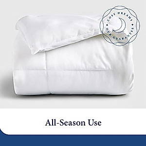 Cosy House Collection Luxury Bamboo Down Alternative Comforter - Master Bedroom Essentials - All Season Use - Stays Fresher for Longer - Box Stitch Construction & Duvet Loops (King/Cal King, White)