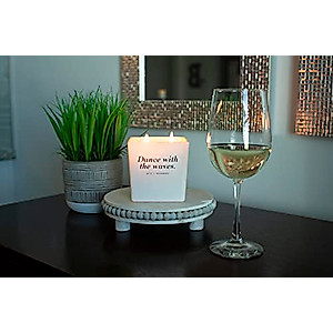 ME Mini-Escapes - 14 Oz Ocean Scented Candle Soy Wax with Inspirational Quote - Fragrant Blend of Bergamot, Cedarwood & Saffron - Aromatherapy Candles for Relaxation & Stress Relief